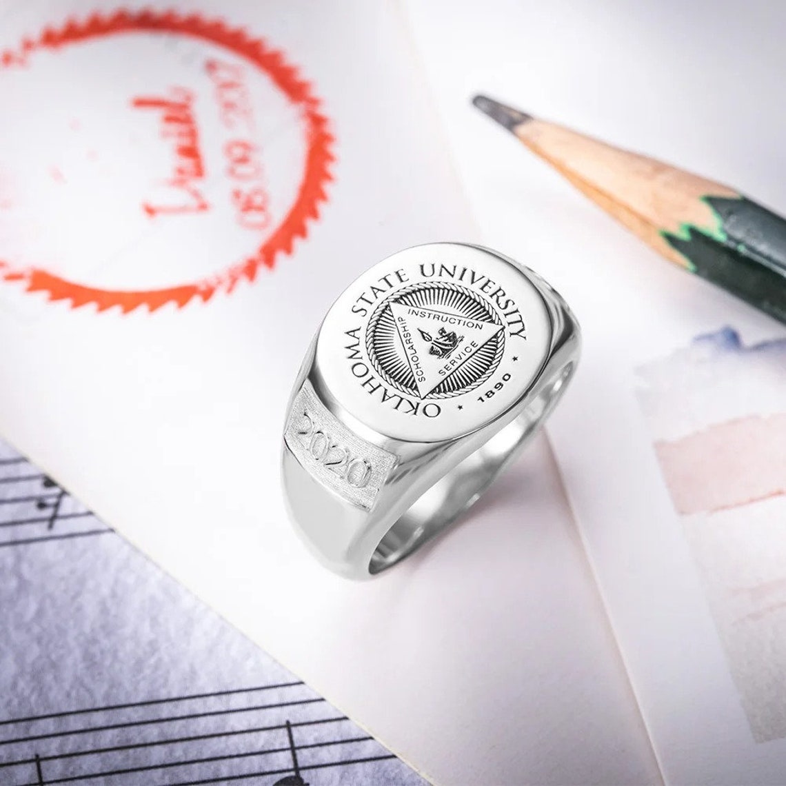 Personalized Family Signet Picture Rings | Sterling Silver 925 Signet ...