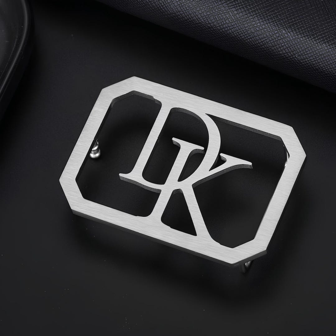 Customized Name Belt Buckle | Initial Name Buckle Belt With Leather ...