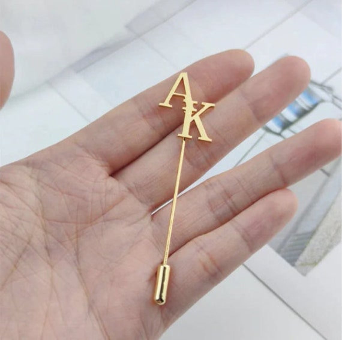 Personalized Initial Name Lapel Pin Initial Lapel Pin Wedding Gift ...