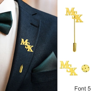 Personalized Initial Name Lapel Pin | Initial Lapel Pin Wedding Gift ...