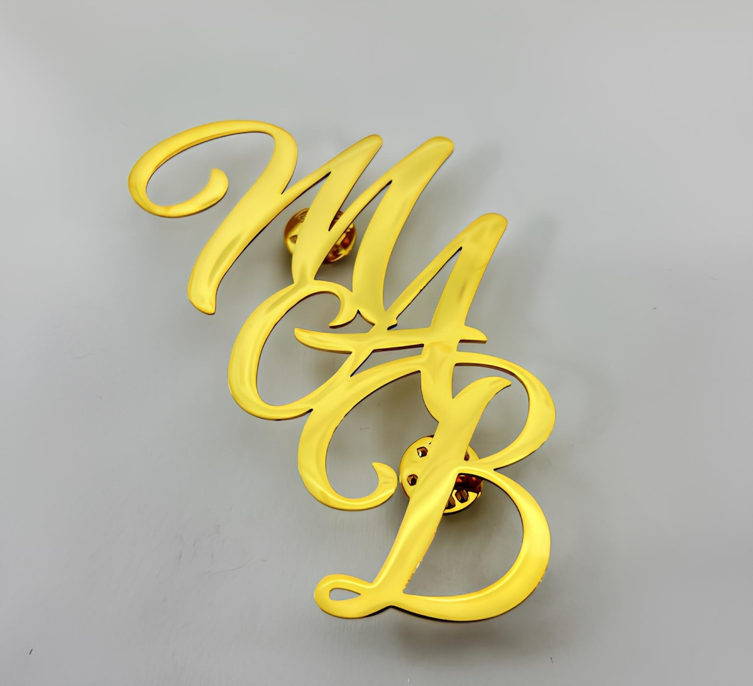 Personalized Initial Name Lapel Pin | Wedding Gift Lapel Pin Initial ...