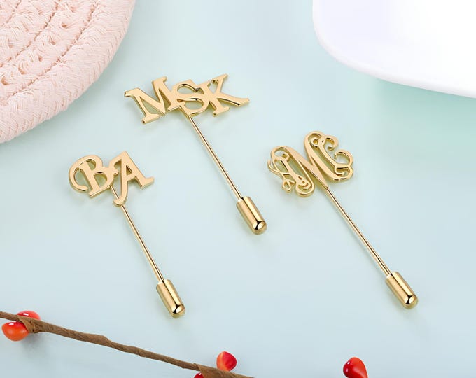 Customised Brooch Pin Logos, Wedding Pins, Personalised Initial Name ...