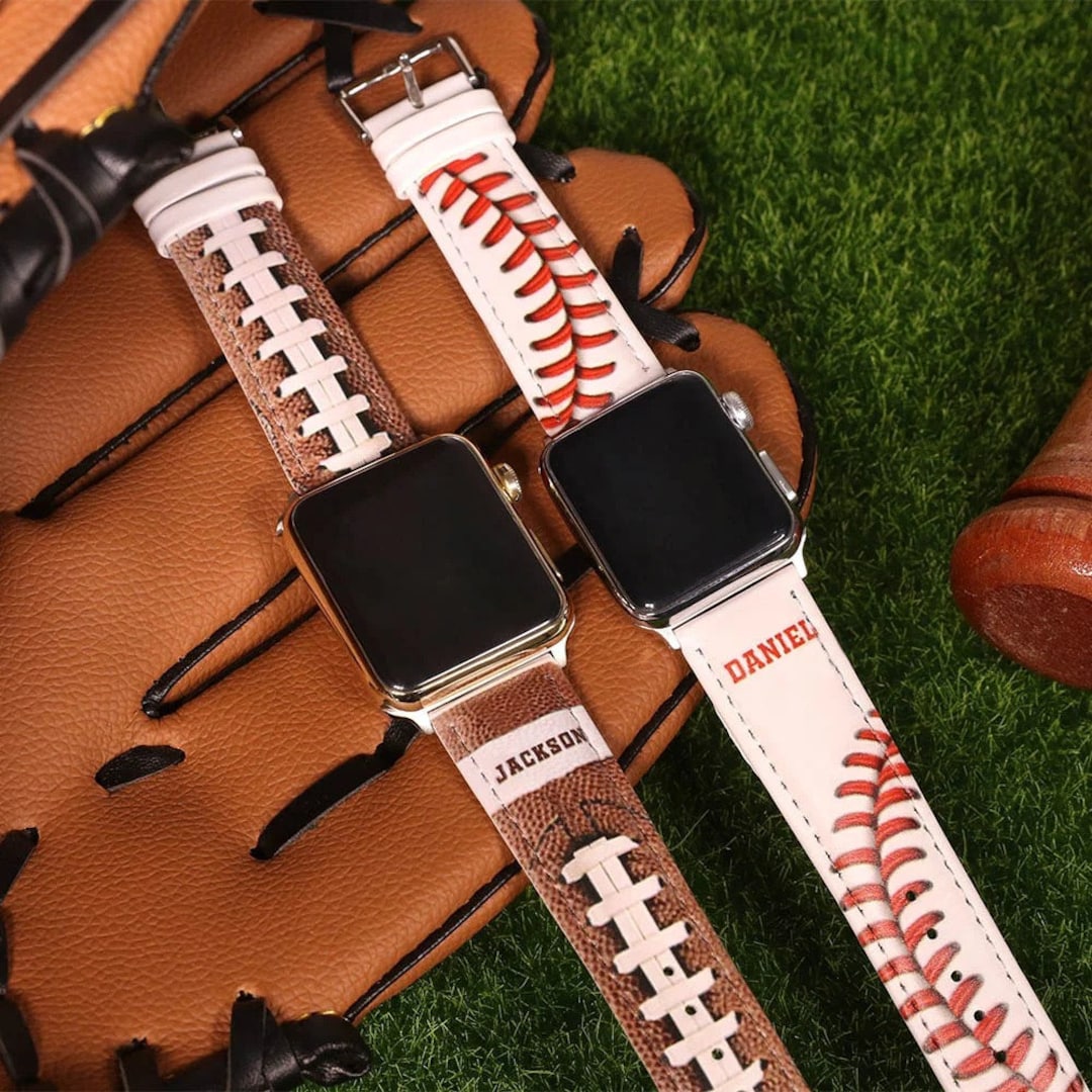 Customized Sport Leather Watch Band | Apple Watch Band Custom Name ...