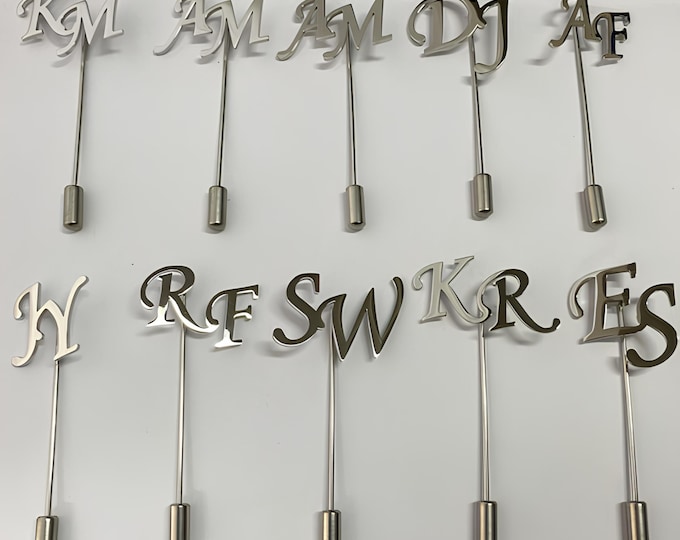 Customised Brooch Pin Logos, Wedding Pins, Personalised Initial Name ...