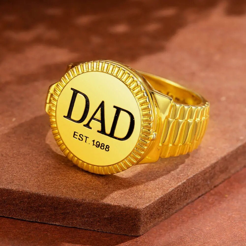 Custom Photo Engraved Signet Ring | Personalized Photo Locket Ring ...