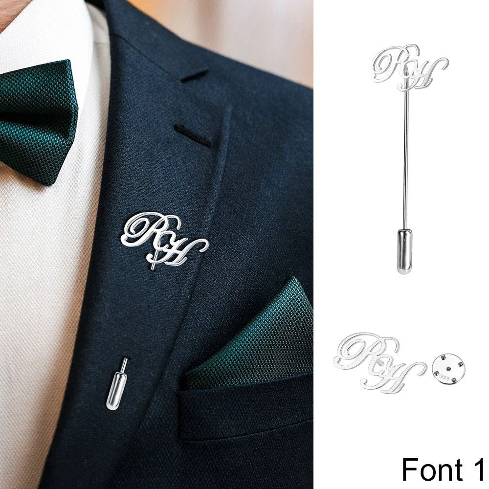 Personalized Initial Name Lapel Pin Initial Lapel Pin Wedding Gift ...