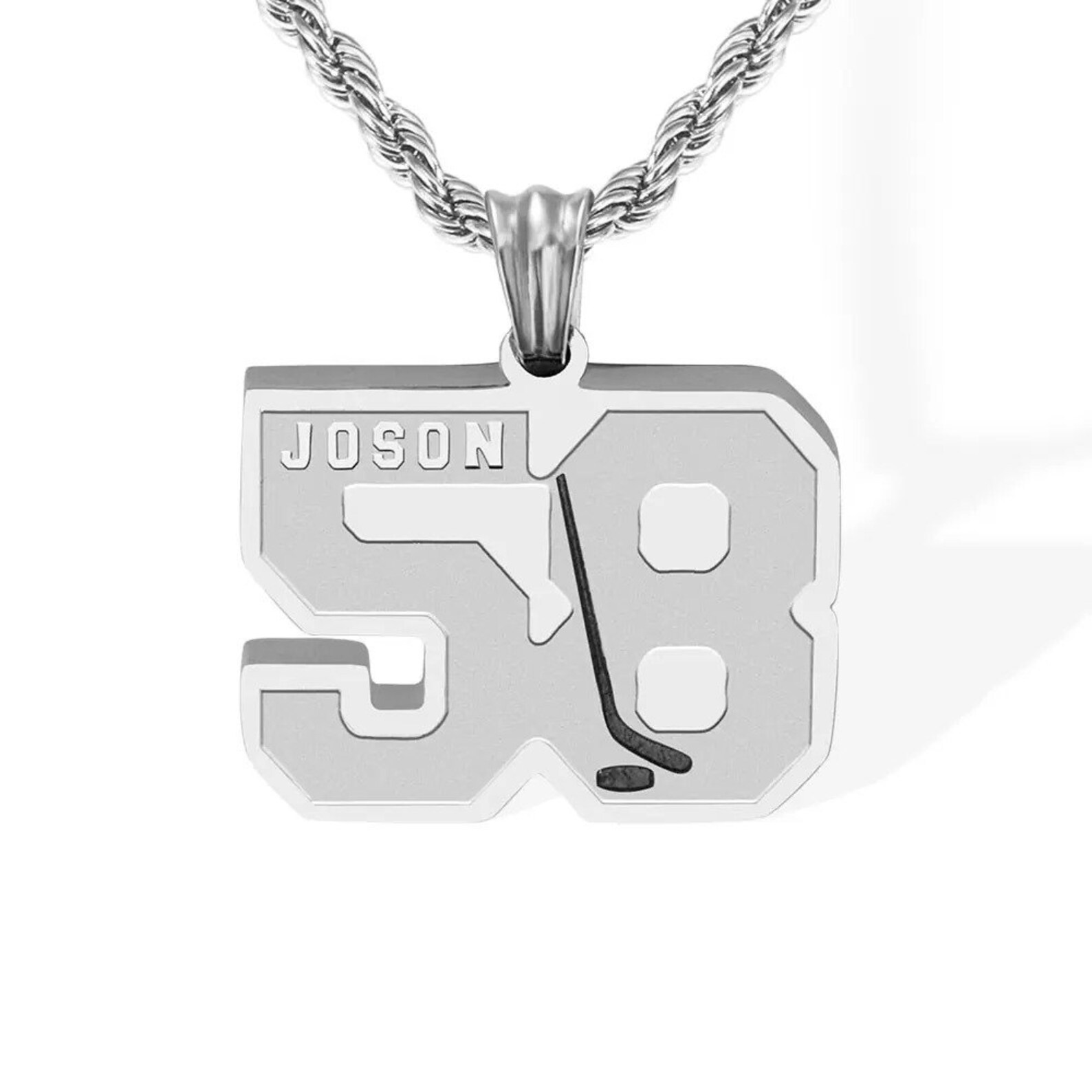 Custom Ice Hockey Numbers Necklace With Name | Hockey Team Gifts for ...