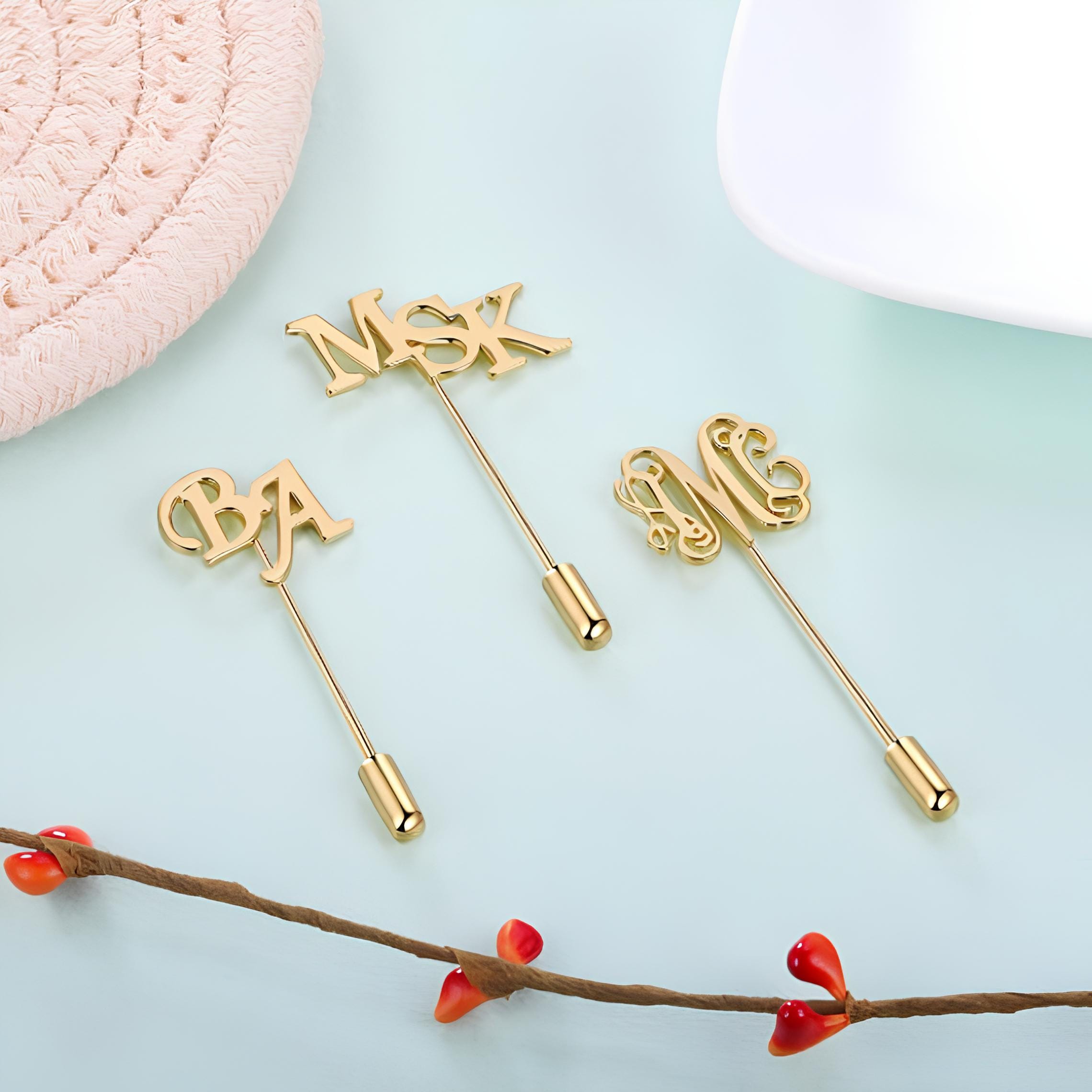 Personalized Initial Name Lapel Pin | Initial Lapel Pin Wedding Gift ...