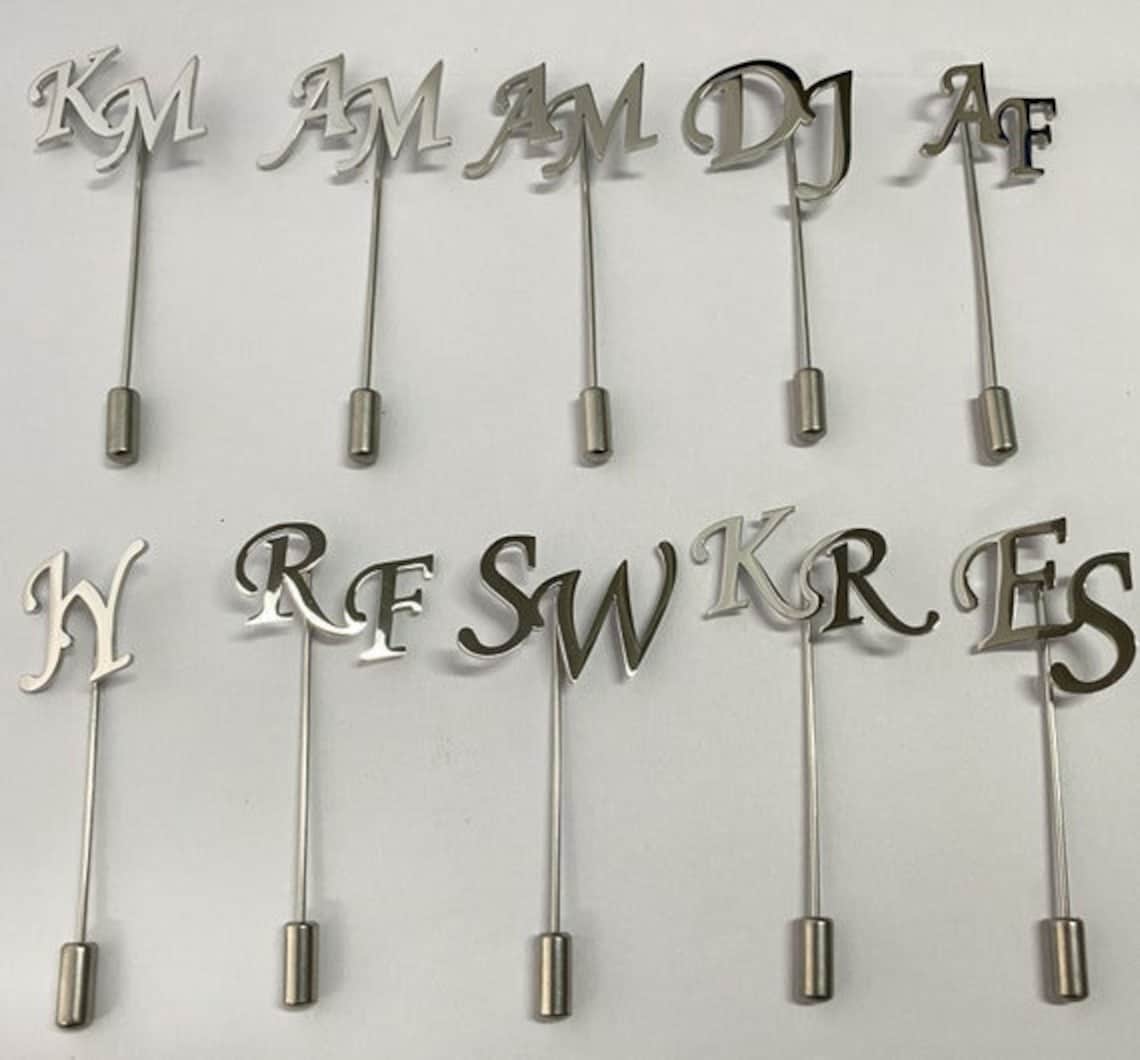 Personalized Initial Name Lapel Pin Initial Lapel Pin Wedding Gift ...