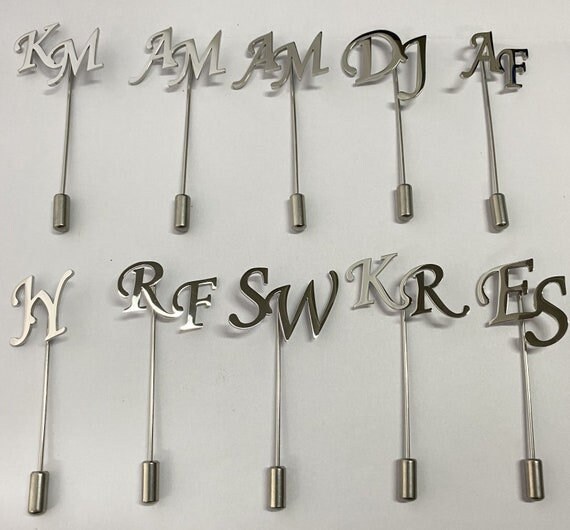 Personalized Initial Name Lapel Pin Initial Lapel Pin Wedding Gift ...