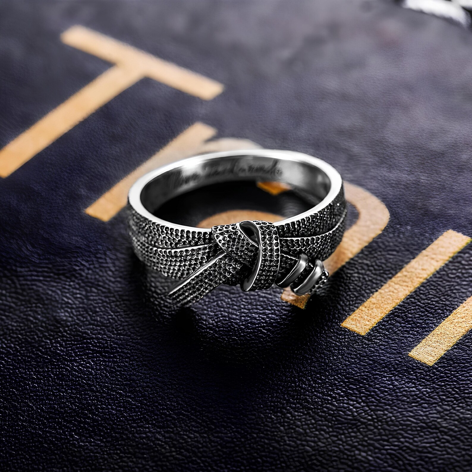 Personalized Martial Art Belt Ring Sterling Silver 925 | Black Belt ...
