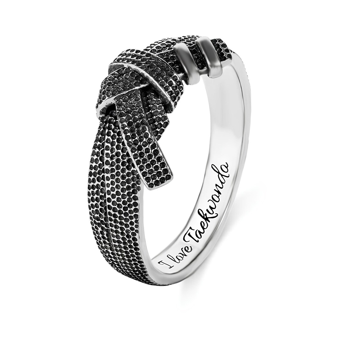 Personalized Martial Art Belt Ring Sterling Silver 925 | Black Belt ...