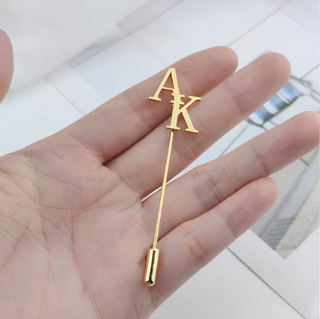 Personalized Initial Name Lapel Pin | Initial Lapel Pin Wedding Gift ...