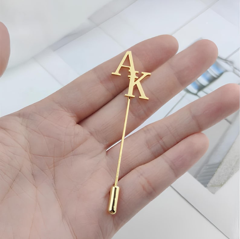 Personalized Initial Name Lapel Pin | Initial Lapel Pin Wedding Gift ...