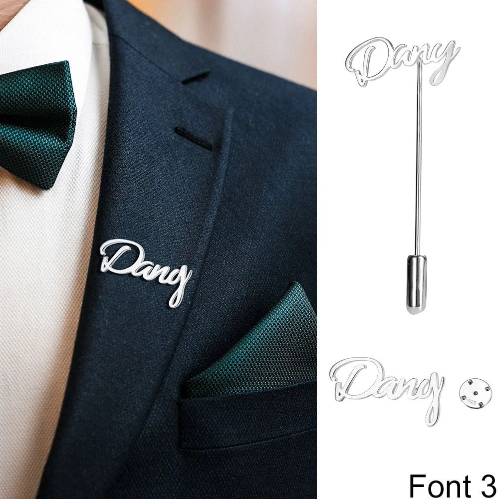 Personalized Initial Name Lapel Pin | Initial Lapel Pin Wedding Gift ...