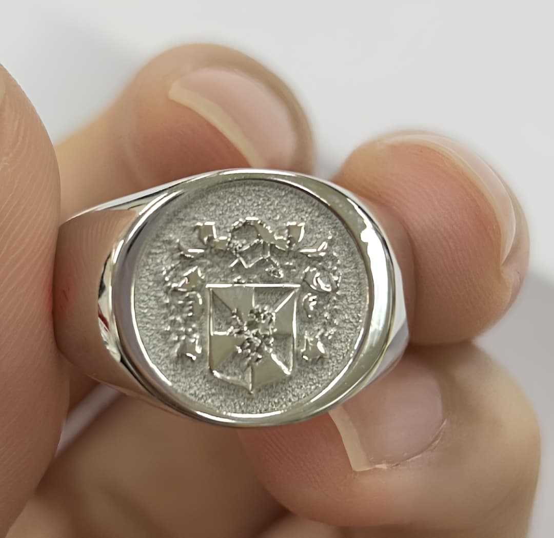 Family Signet Ring Silver Sterling 925 | Personalized Family Crest ...