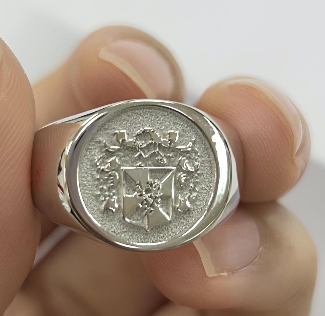 Family Signet Ring Silver Sterling 925 | Personalized Family Crest ...