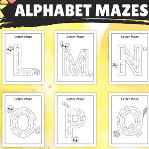 Letter Mazes, Uppercase A-Z, Kids Fun Maze Activity Worksheets ...