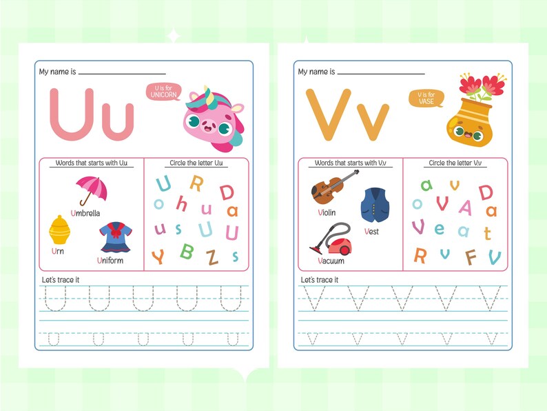 Alphabet Worksheets for Kindergarten, Homeschool Teacher Kids Letters ...