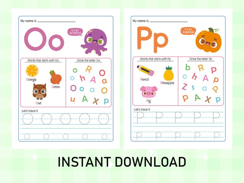 Alphabet Worksheets for Kindergarten, Homeschool Teacher Kids Letters ...