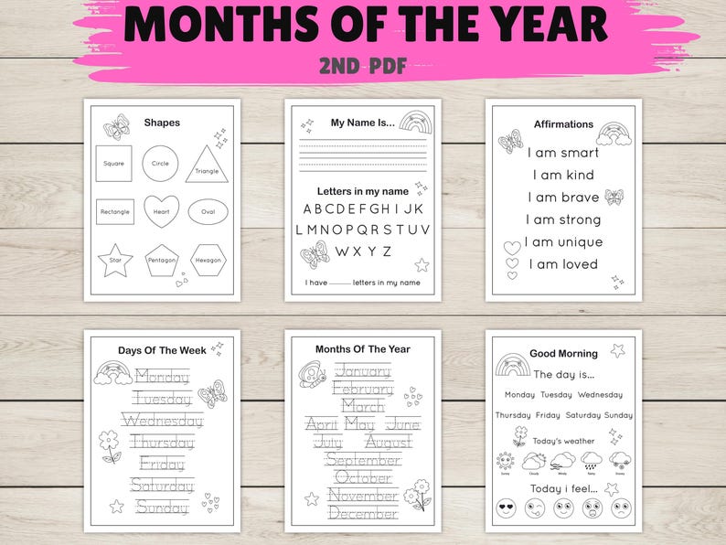 Months of the Year Worksheet,preschool, Kids Coloring and Activity ...