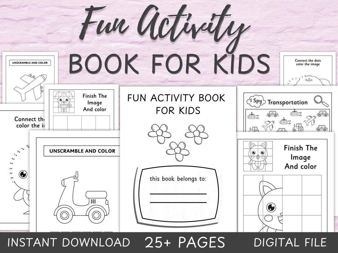 Printable Activity Worksheets, Fun Activity Book, Learn How to Draw ...