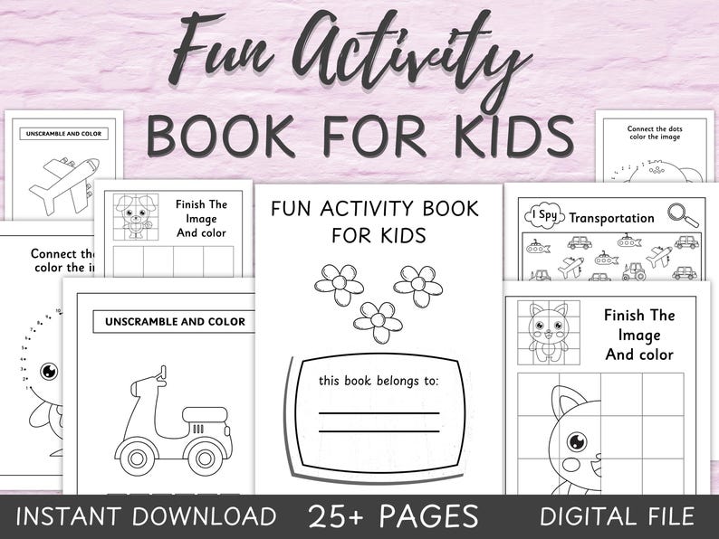 Printable Activity Worksheets, Fun Activity Book, Learn How to Draw ...