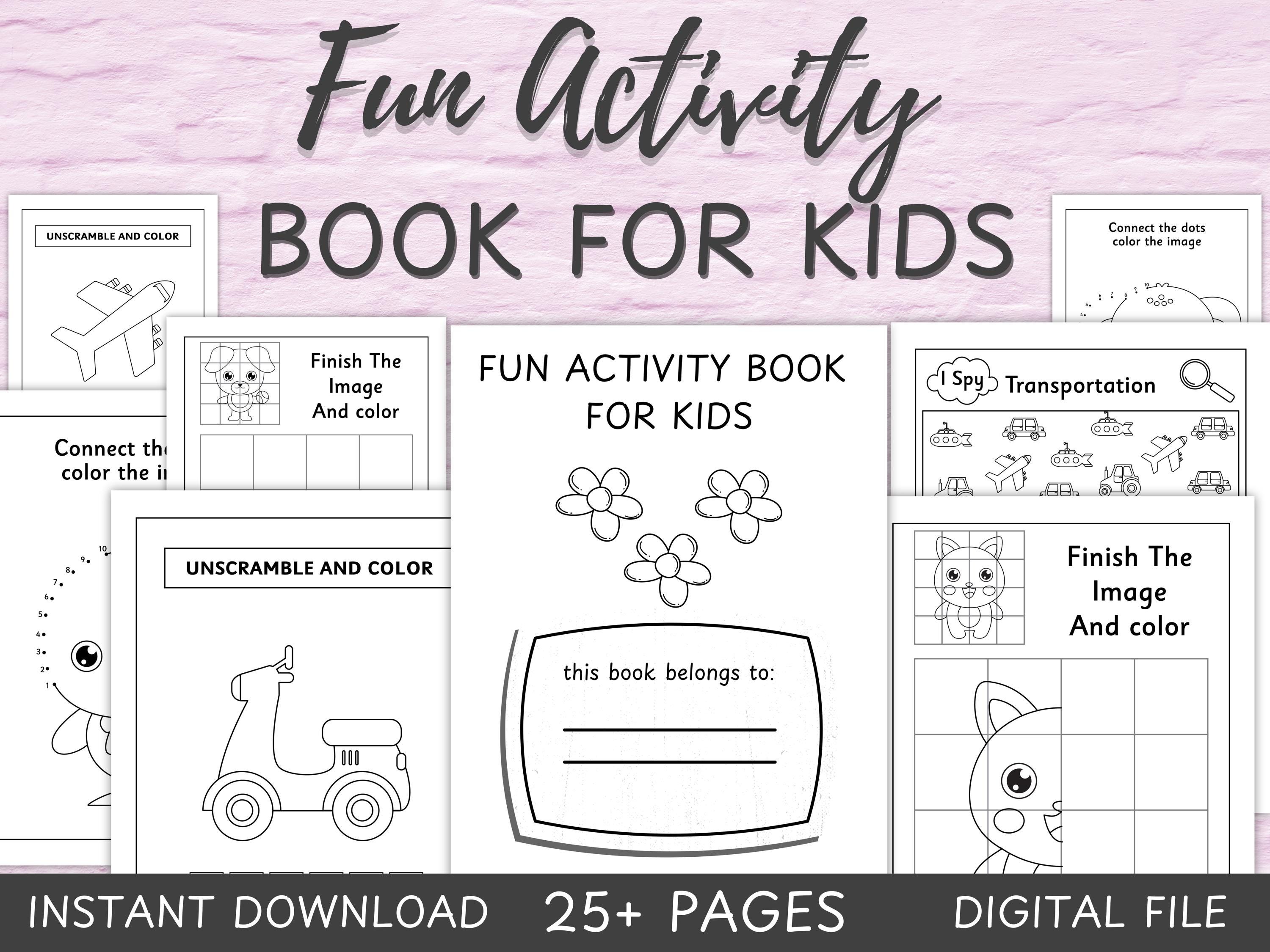 Printable Activity Worksheets, Fun Activity Book, Learn How to Draw ...