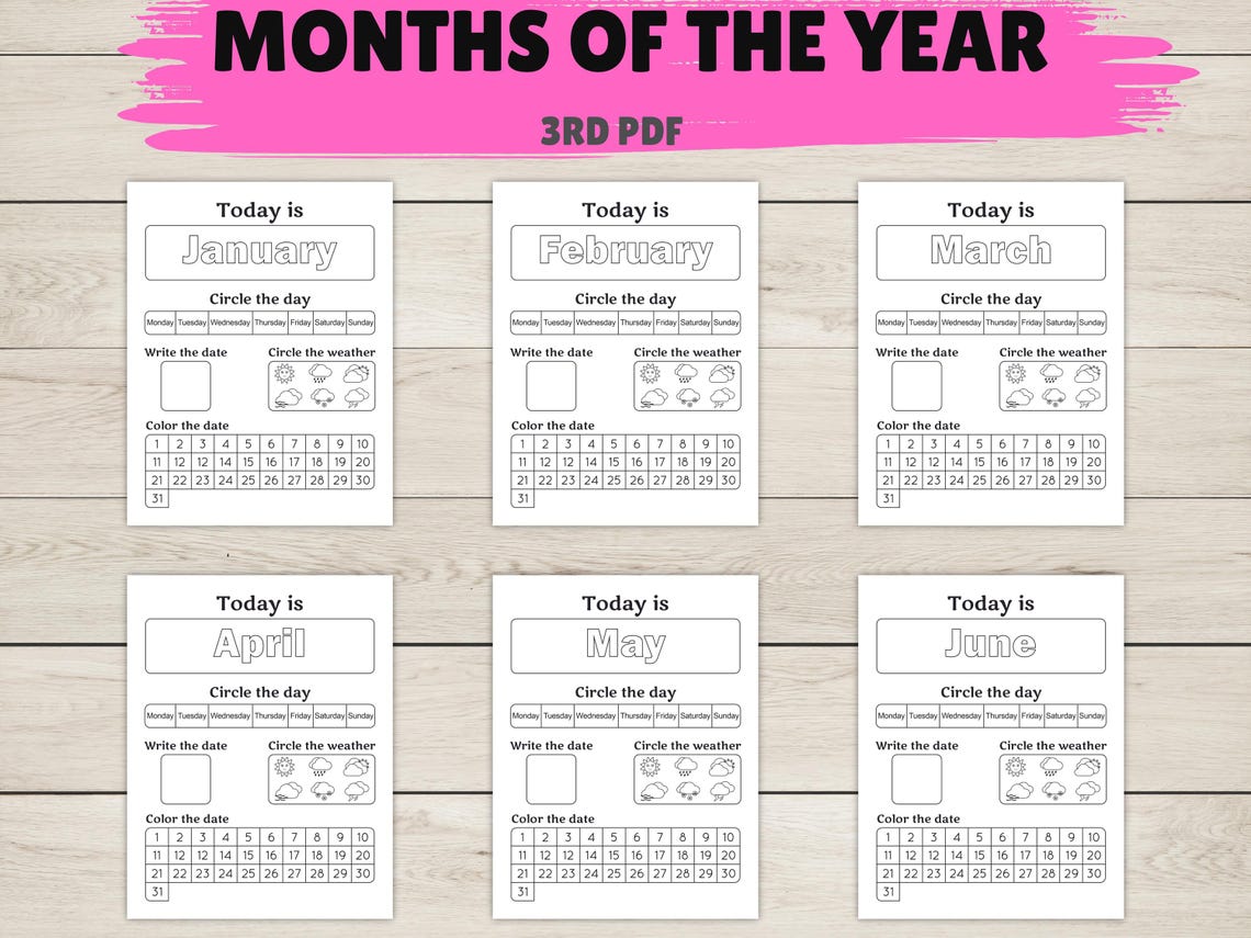 Months of the Year Worksheet,preschool, Kids Coloring and Activity ...