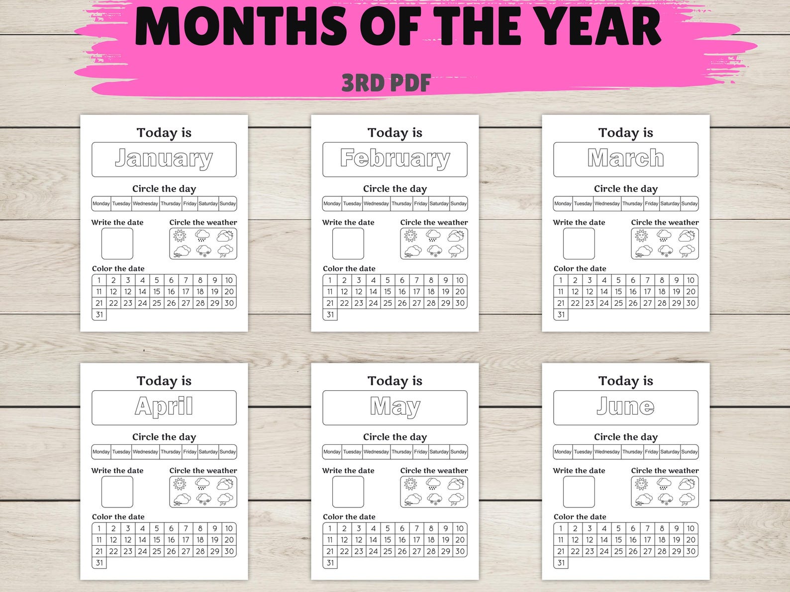 Months of the Year Worksheet,preschool, Kids Coloring and Activity ...