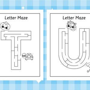 Letter Mazes, Uppercase A-Z, Kids Fun Maze Activity Worksheets ...