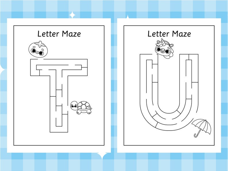 Letter Mazes, Uppercase A-Z, Kids Fun Maze Activity Worksheets ...