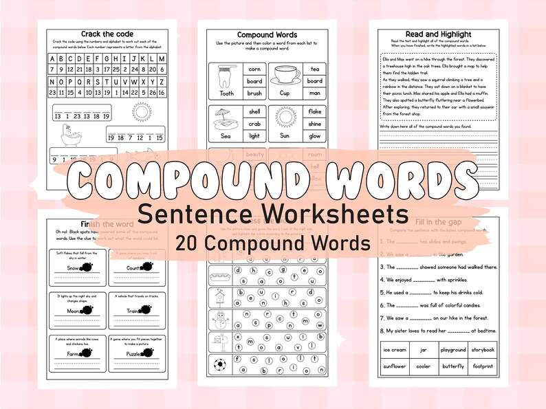 Compound Words, Learn to Read CVC Words, Kindergarten Reading ...