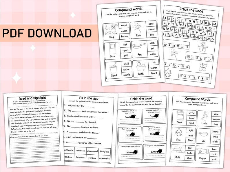 Compound Words, Learn to Read CVC Words, Kindergarten Reading ...