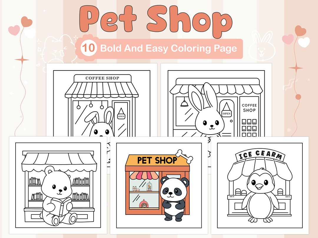 Cozy and Bold: Petshop Coloring Page, Cute Animal Boldandeasy, Cute and ...