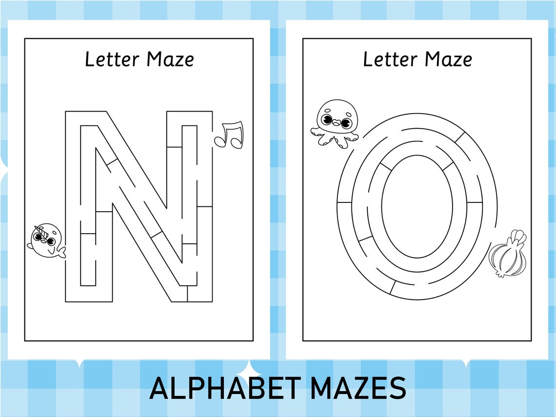 Letter Mazes, Uppercase A-Z, Kids Fun Maze Activity Worksheets ...