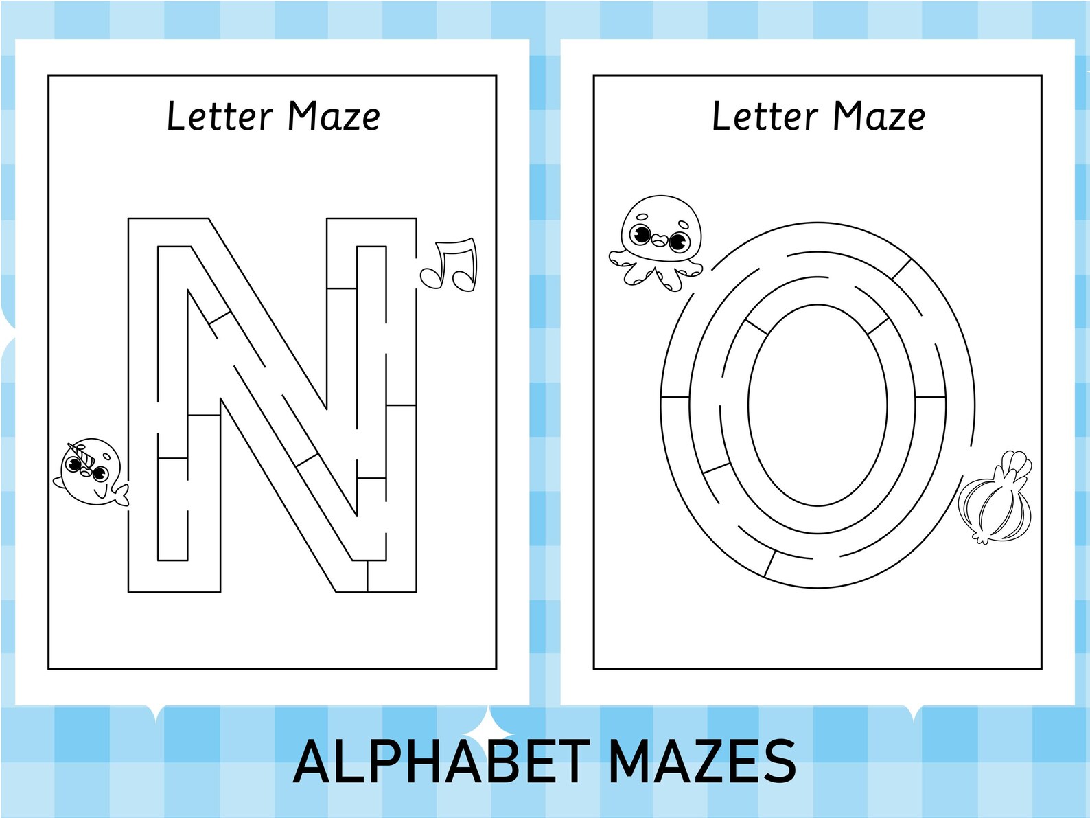 Letter Mazes, Uppercase A-Z, Kids Fun Maze Activity Worksheets ...