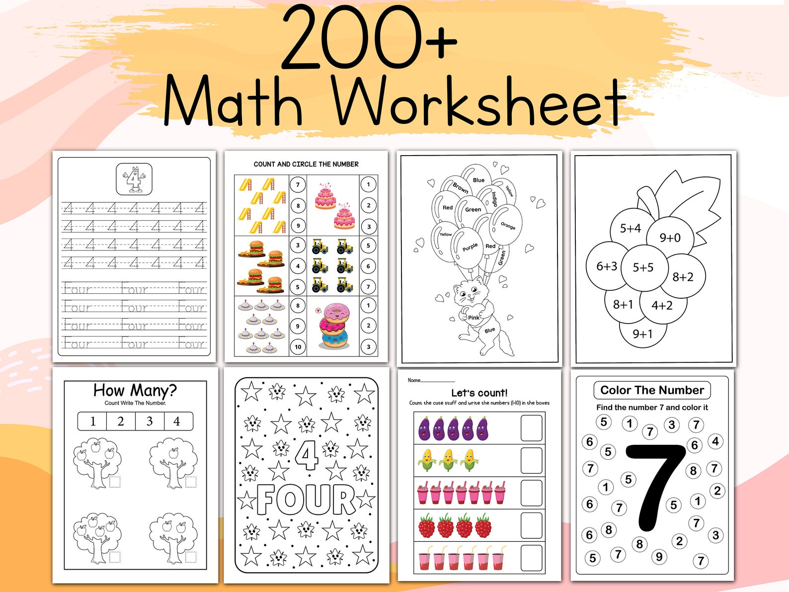 1250 + Preschool Pre-k Kindergarten Learning Bundle, Kids Worksheet ...