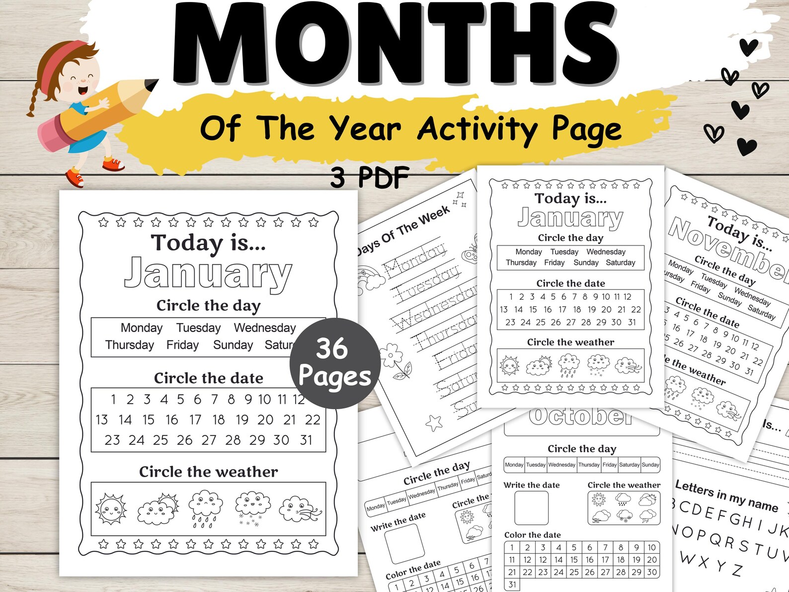 Months of the Year Worksheet,preschool, Kids Coloring and Activity ...