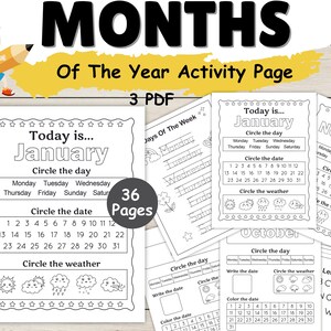 Months of the Year Worksheet,preschool, Kids Coloring and Activity ...