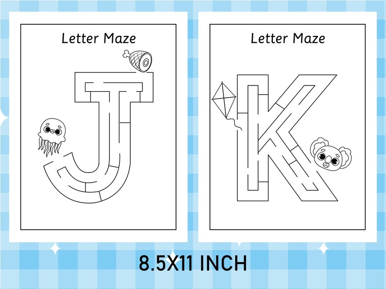 Letter Mazes, Uppercase A-Z, Kids Fun Maze Activity Worksheets ...