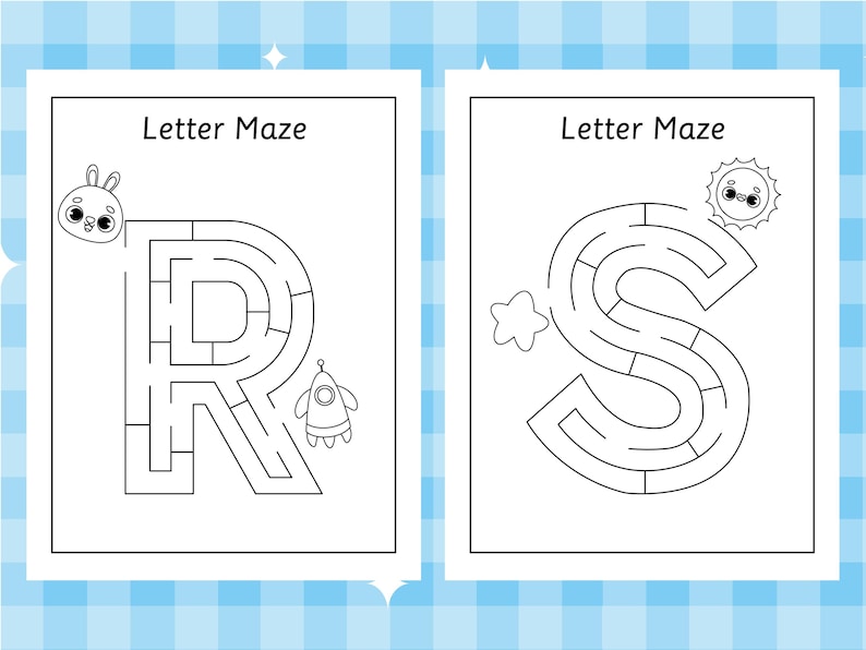 Letter Mazes, Uppercase A-Z, Kids Fun Maze Activity Worksheets ...