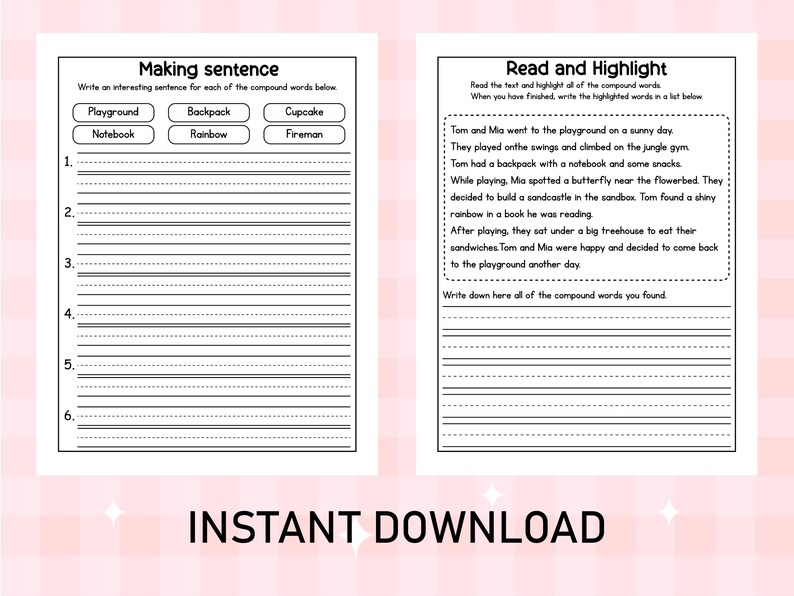 Compound Words, Learn to Read CVC Words, Kindergarten Reading ...