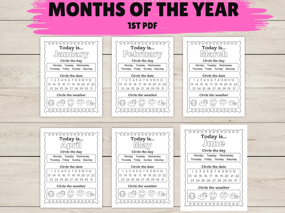 Months of the Year Worksheet,preschool, Kids Coloring and Activity ...