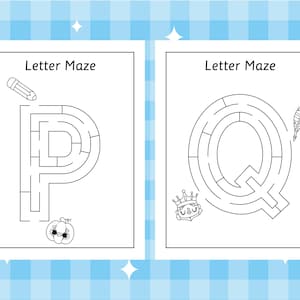 Letter Mazes, Uppercase A-Z, Kids Fun Maze Activity Worksheets ...