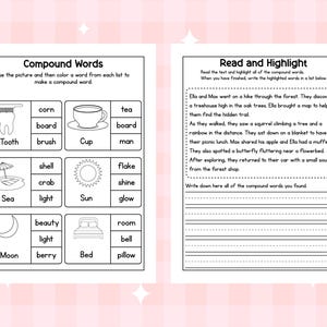 Compound Words, Learn to Read CVC Words, Kindergarten Reading ...