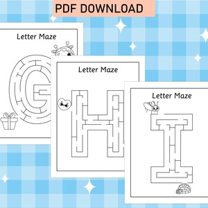 Letter Mazes, Uppercase A-Z, Kids Fun Maze Activity Worksheets ...