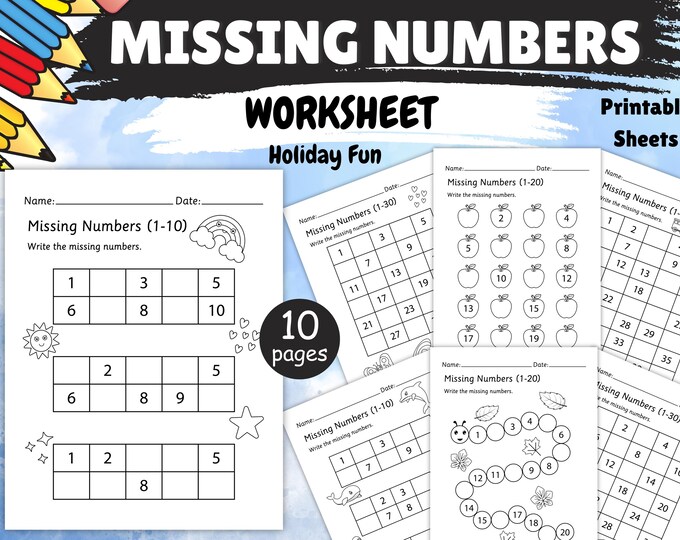 Counting 1 to 100 Math Worksheet fill in the Missing Number PDF File ...