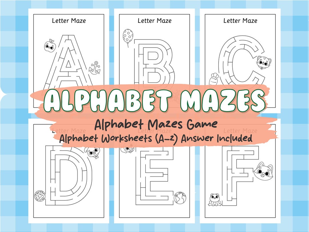 Letter Mazes, Uppercase A-Z, Kids Fun Maze Activity Worksheets ...