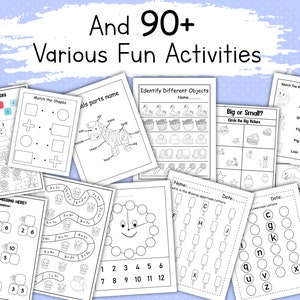 1250 + Preschool Pre-k Kindergarten Learning Bundle, Kids Worksheet ...